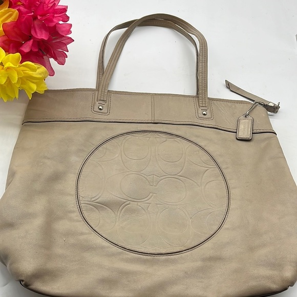 Coach | Bags | Coach Tan Leather Tote Bag | Poshmark
